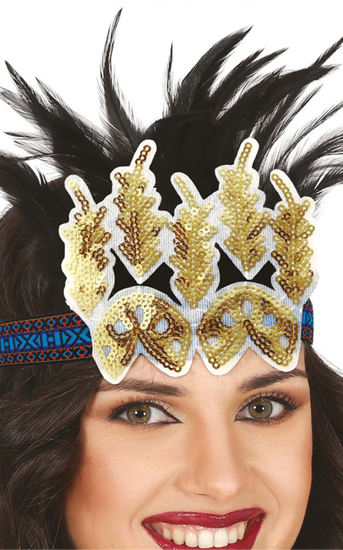 CHARLESTON DIADEM WITH BLACK FEATHERS | Stoles Sandra